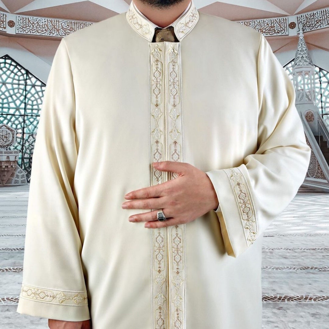 Personalized Lux Embroidered Imam Jubbah ,thawb, Glabia, Thobe / Robe ...