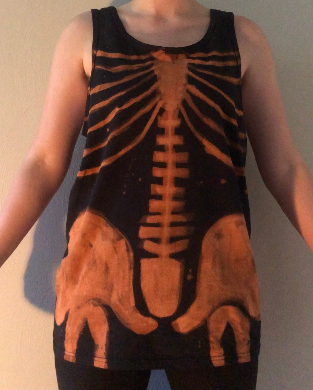 Skeleton Muscle Tank Handmade Bleached Double-sided - Etsy