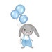 Bunny With Blue Balloons Clipart: PNG File (digital Download) - Etsy