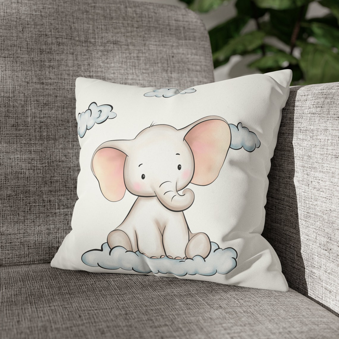 Elephant Clipart, Cute Elephant, Clouds, PNG, Digital Download - Etsy
