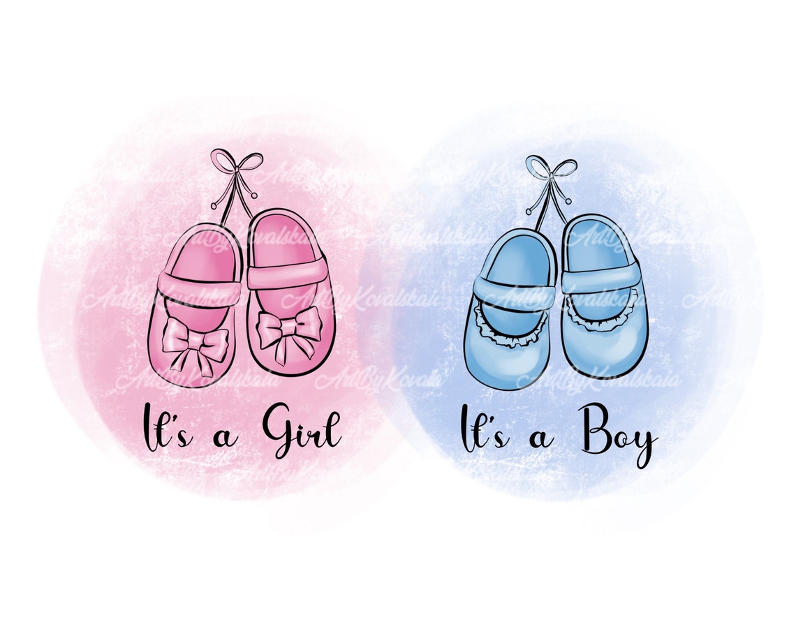 Baby Shower Clipart, PNG, Its a Girl, Its a Boy, Gender Reveal, Digital ...