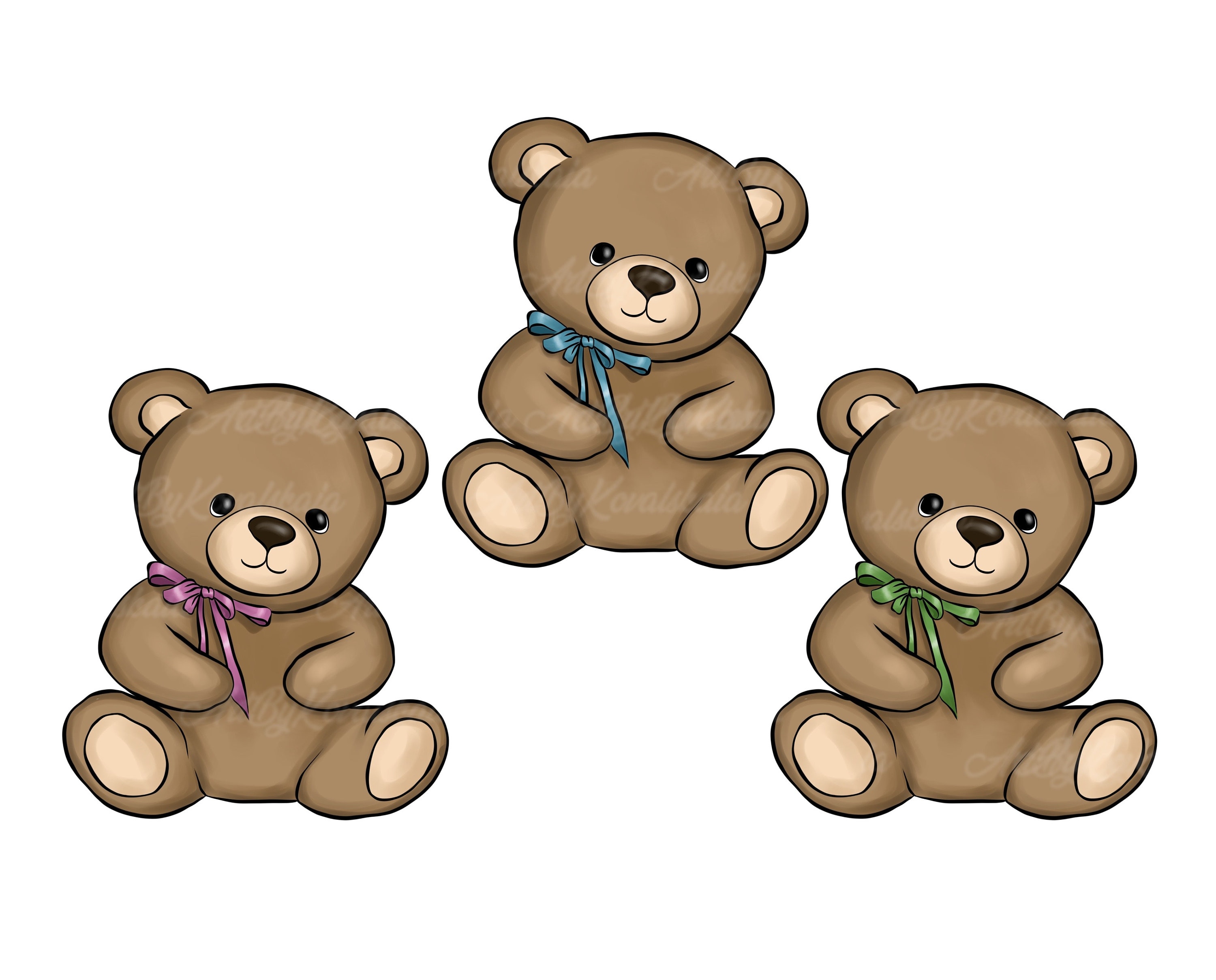 Teddy Bear Clipart, Cute Bear PNG, Gender Reveal, Digital Download - Etsy
