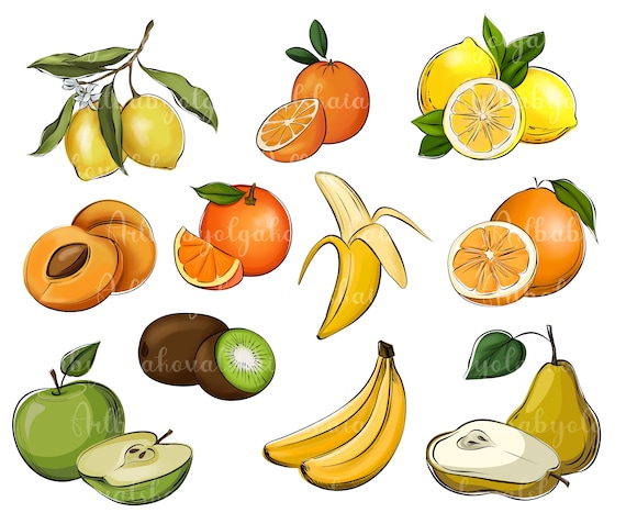 Lemon And Apple Clip Art