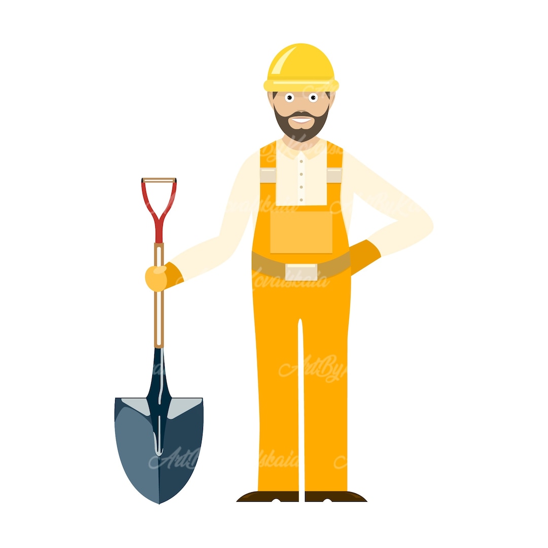Worker SVG EPS JPEG, Construction Worker Clipart, Digital Download - Etsy