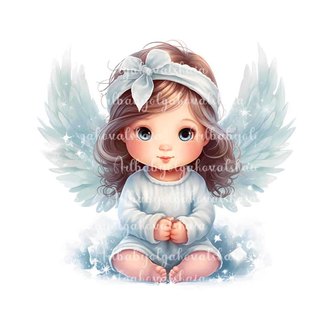 Angel Girl PNG, Cute Baby Angel Clip Art, Baby Shower, Digital Download - Etsy