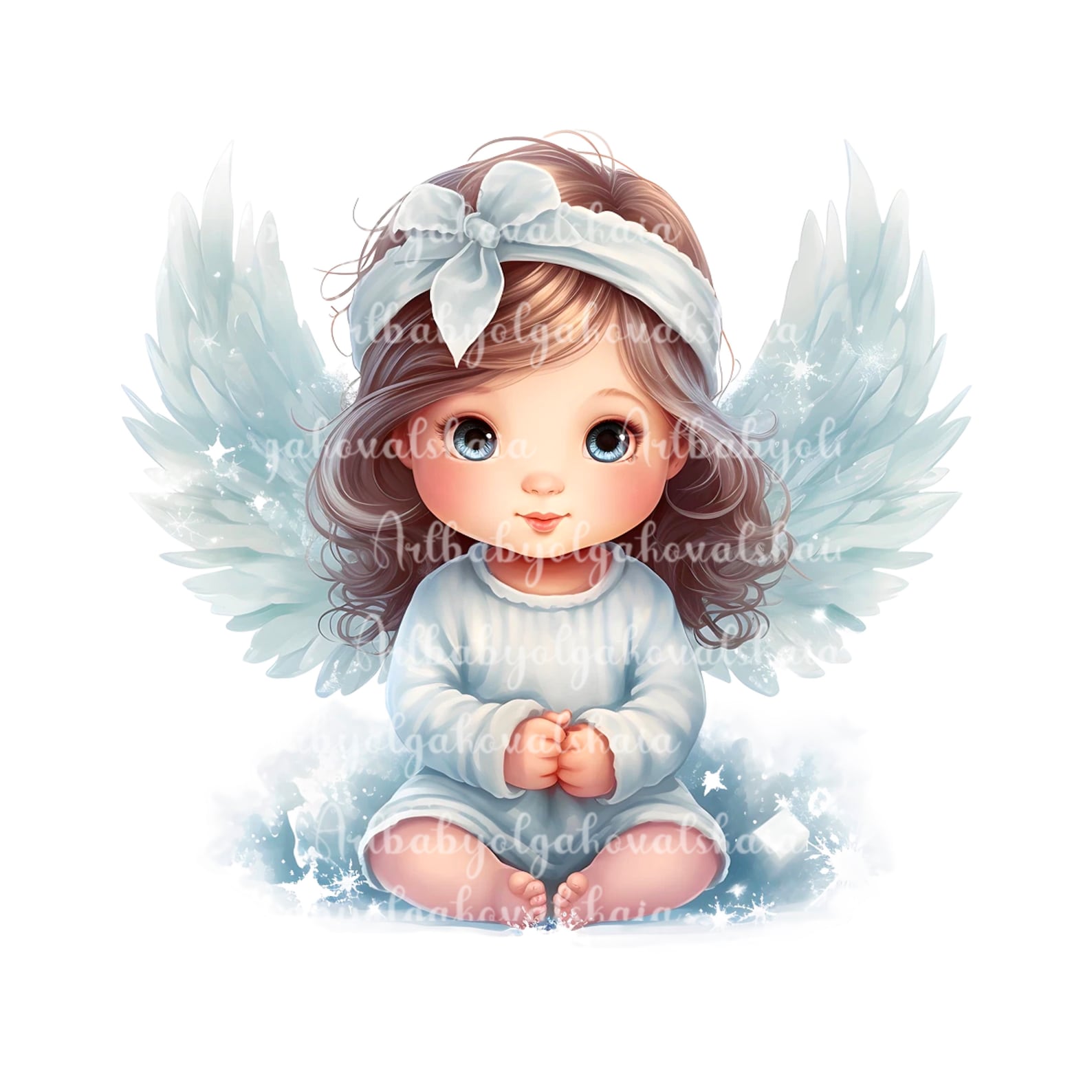 Angel Girl PNG, Cute Baby Angel Clip Art, Baby Shower, Digital Download ...