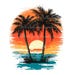 Sunset Palm Tree PNG Clipart (digital Download) - Etsy