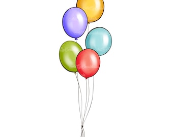 Rainbow Balloons PNG Birthday Balloons PNG Digital Download - Etsy