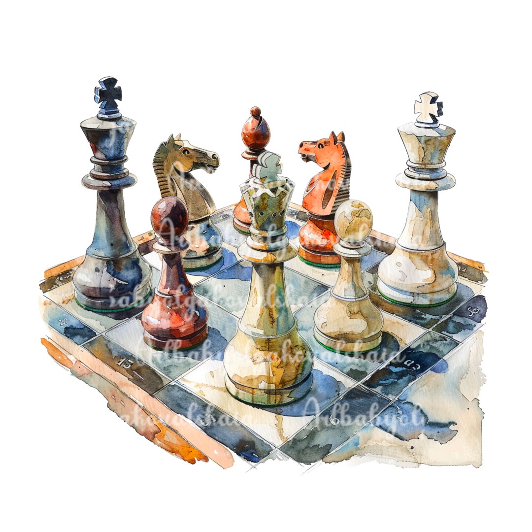 Watercolor Chess PNG: Game Art (digital Download) - Etsy