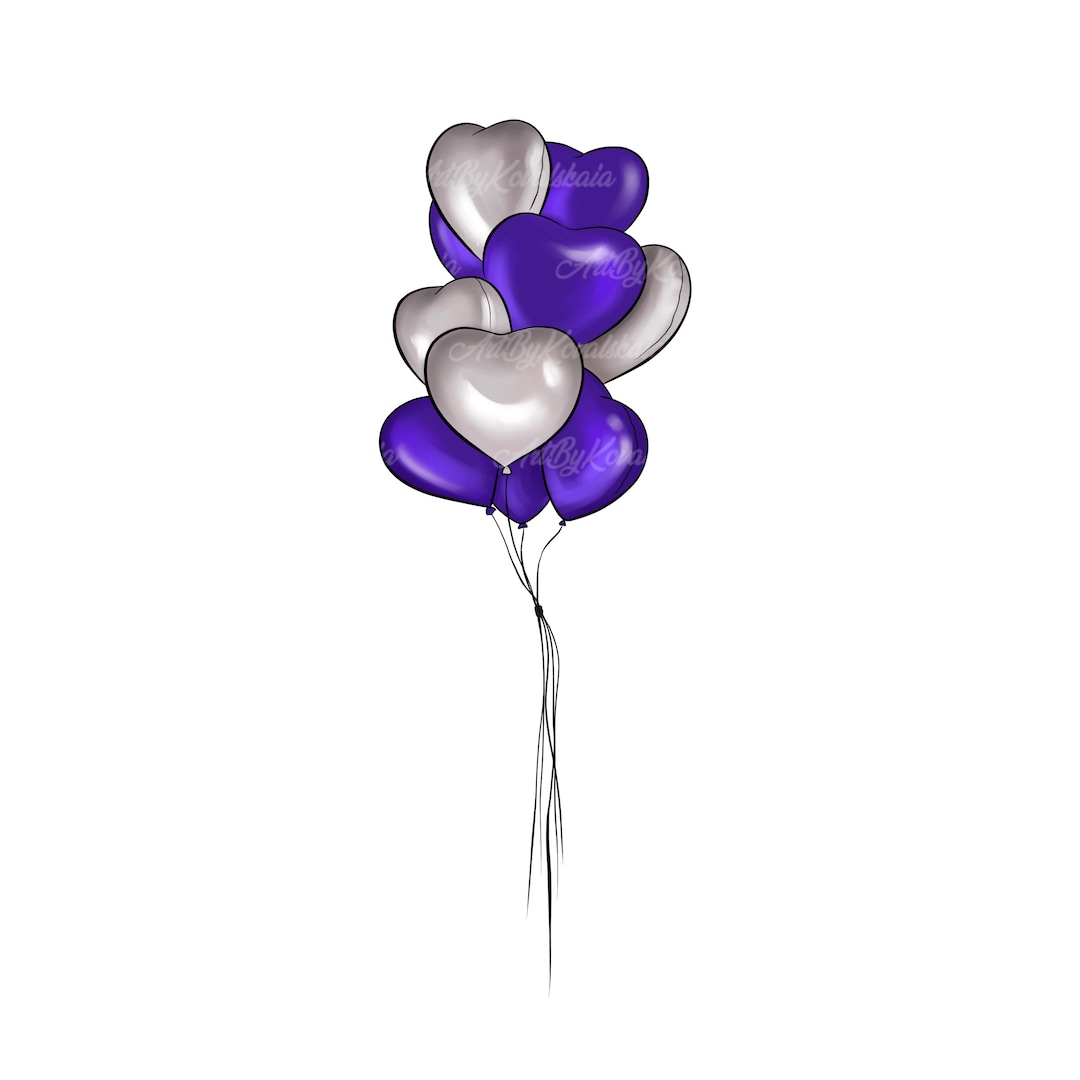 Balloons PNG, Heart Balloons Clipart, Digital Download - Etsy