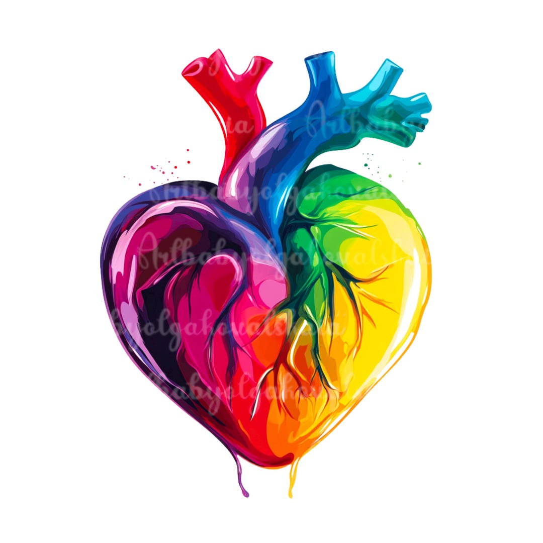 LGBTQ Heart PNG, LGBT Pride Art, Rainbow Heart Clipart, Digital ...