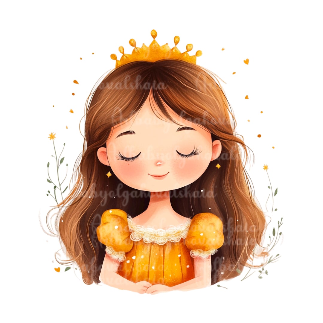 Princess Girl PNG, Cute Girl Clip Art, Digital Download - Etsy