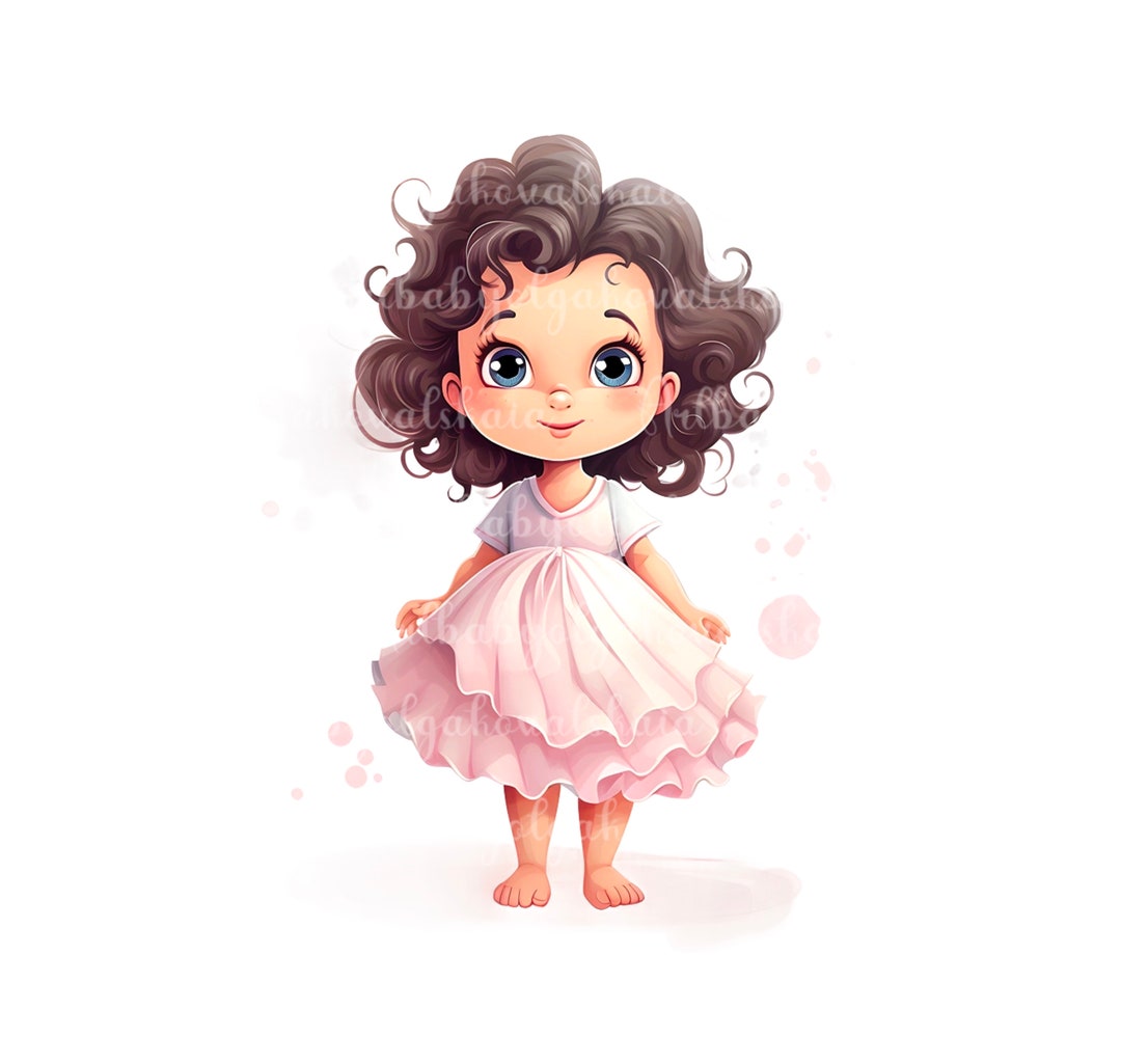 Baby Girl PNG, Cute Girl Clip Art, Baby Shower Clipart, Digital ...