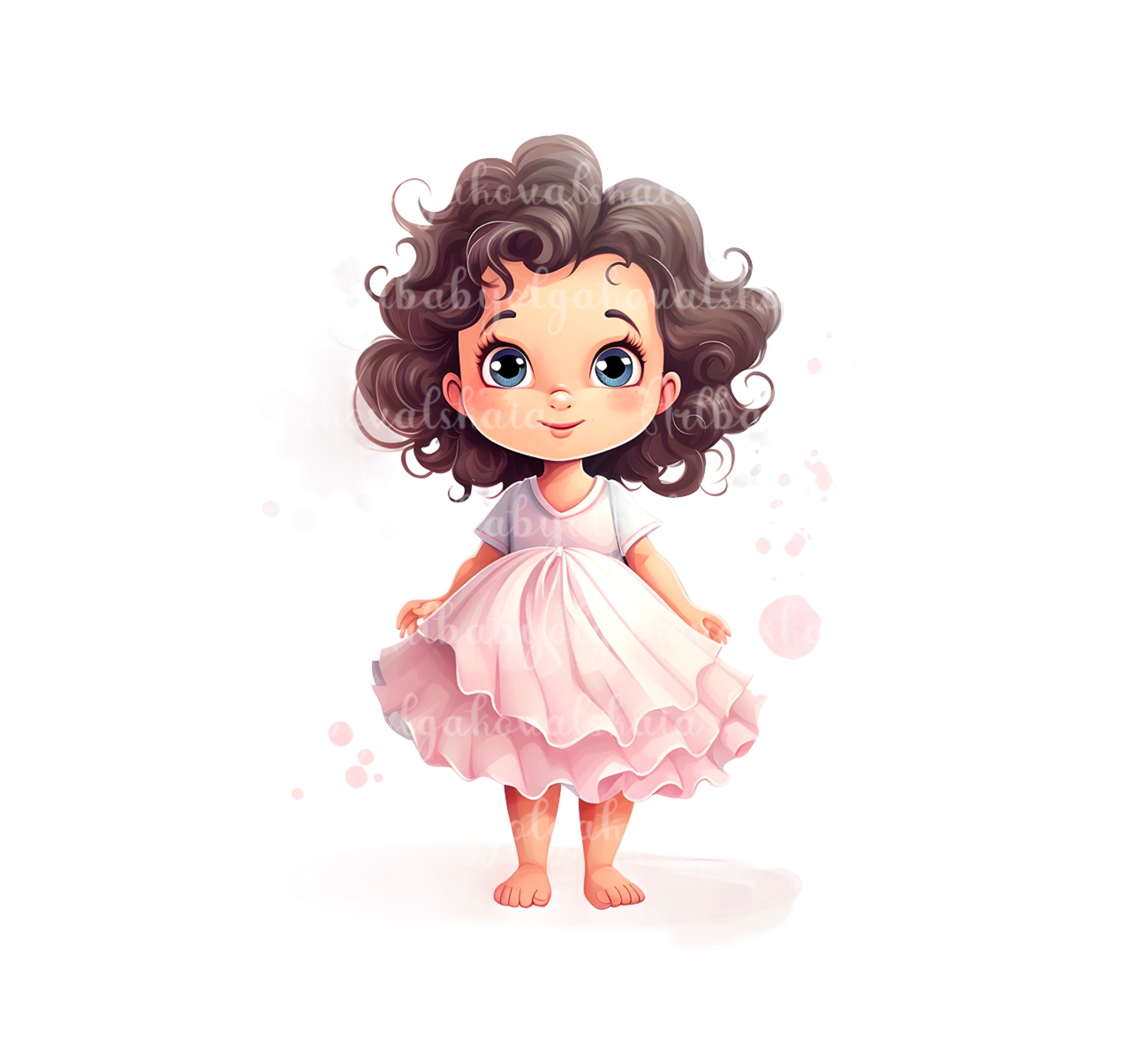 Baby Girl PNG, Cute Girl Clip Art, Baby Shower Clipart, Digital ...