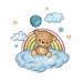 Teddy Bear Clipart, Rainbow, Cute Teddy Bear PNG, Baby Shower Clipart ...