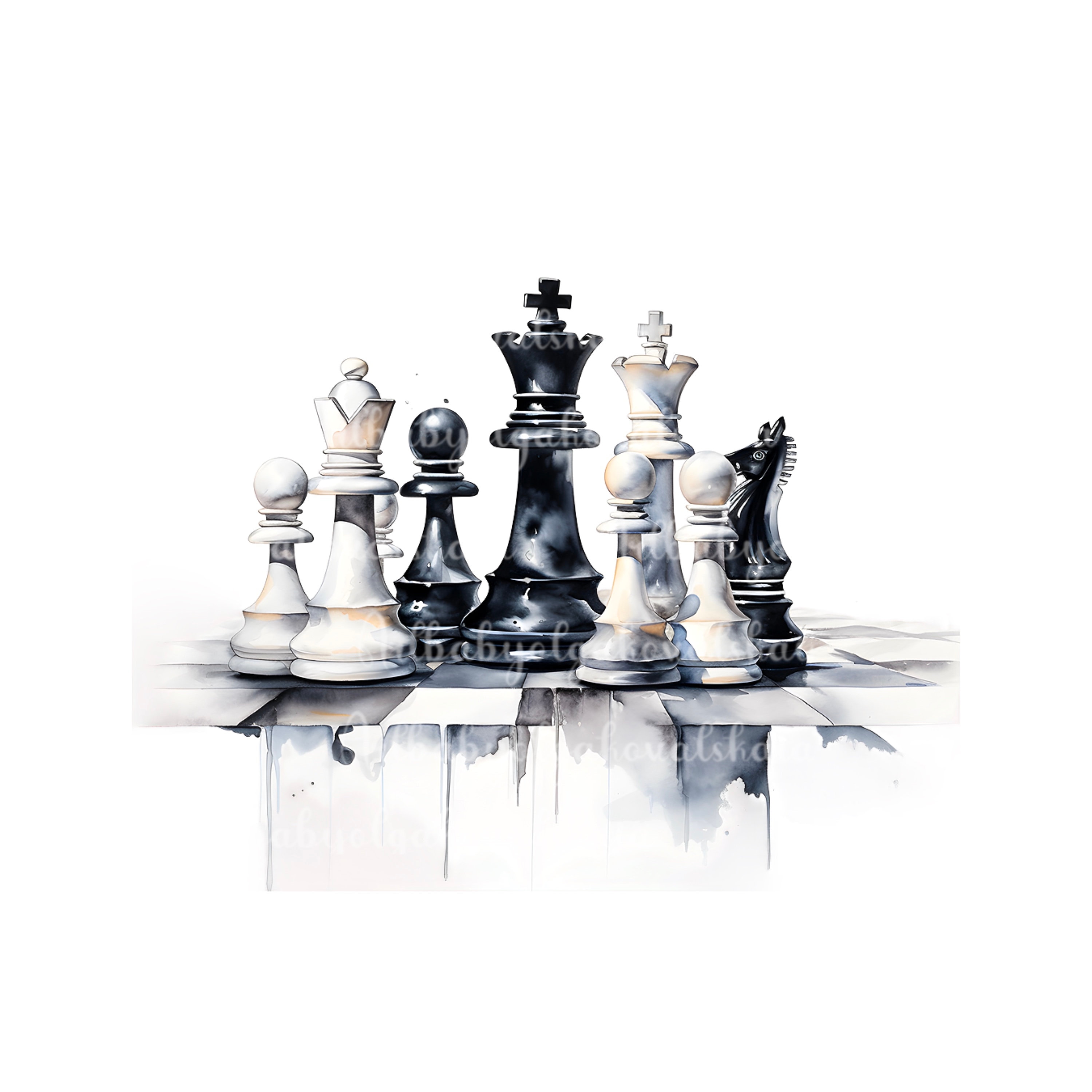 Watercolor Chess Clipart PNG, DIGITAL DOWNLOAD - Etsy