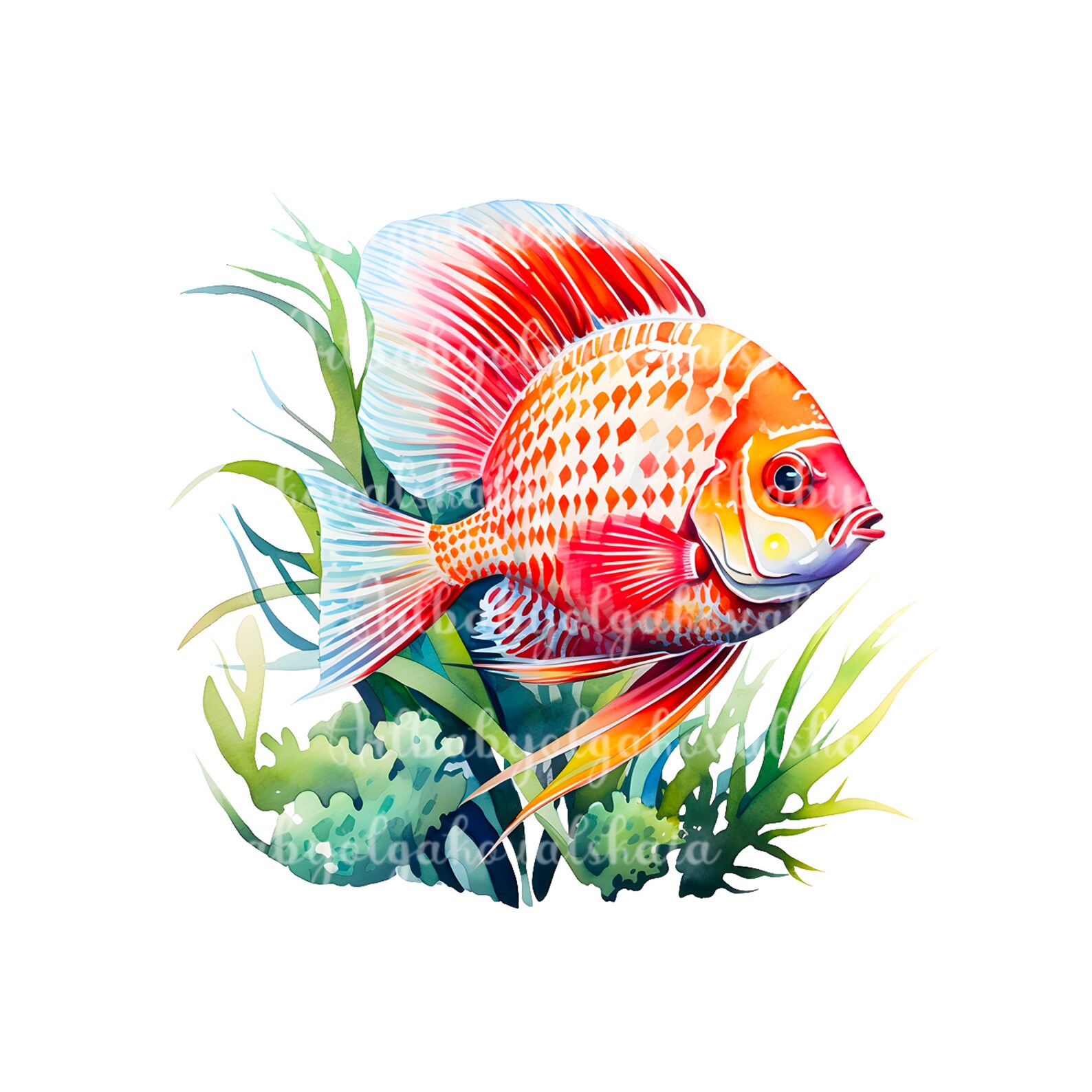 Watercolor Fish Clip Art, Tropical Fish PNG, Digital Download - Etsy