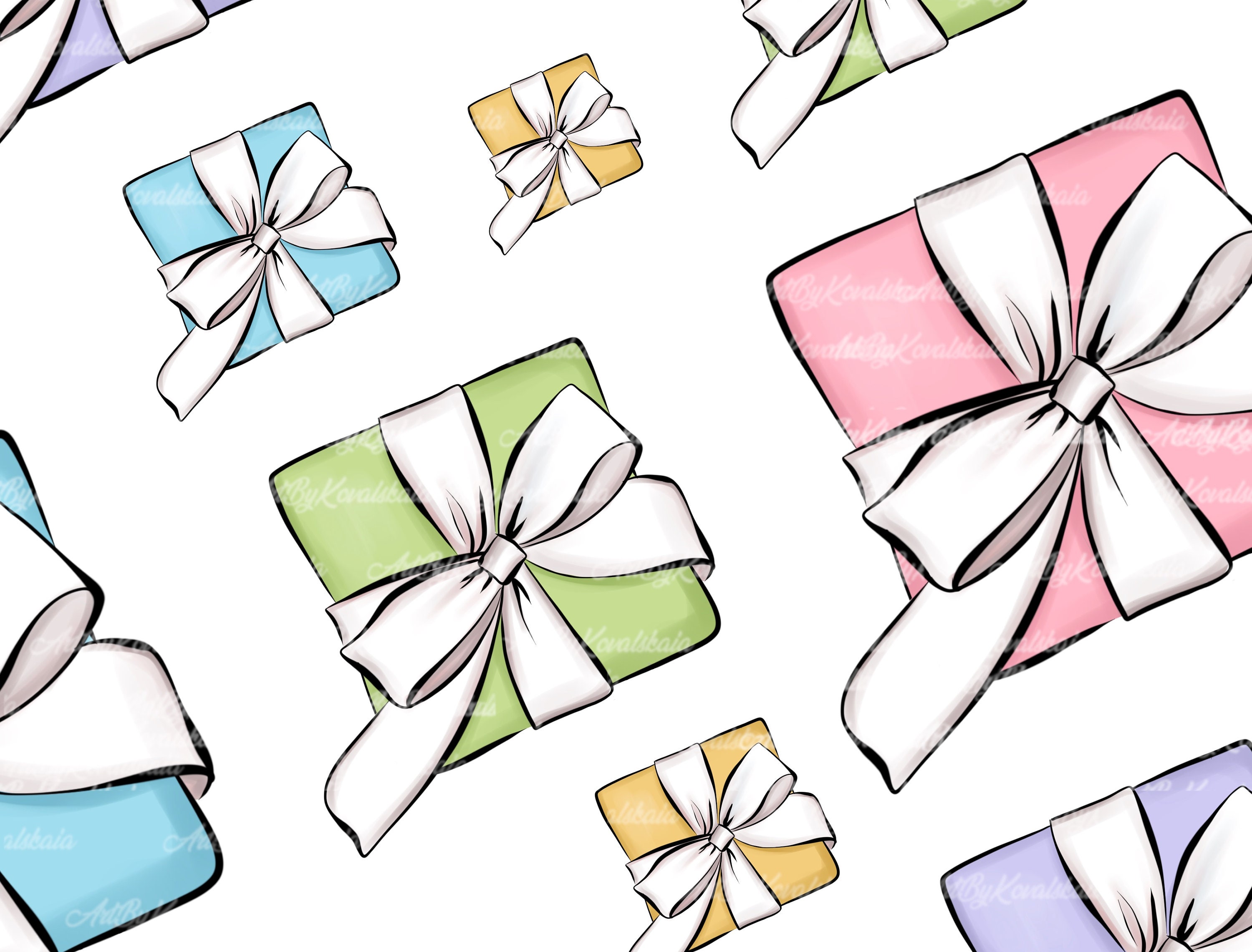 Gift Box PNG Present Clip Art Birthday Clipart Digital - Etsy