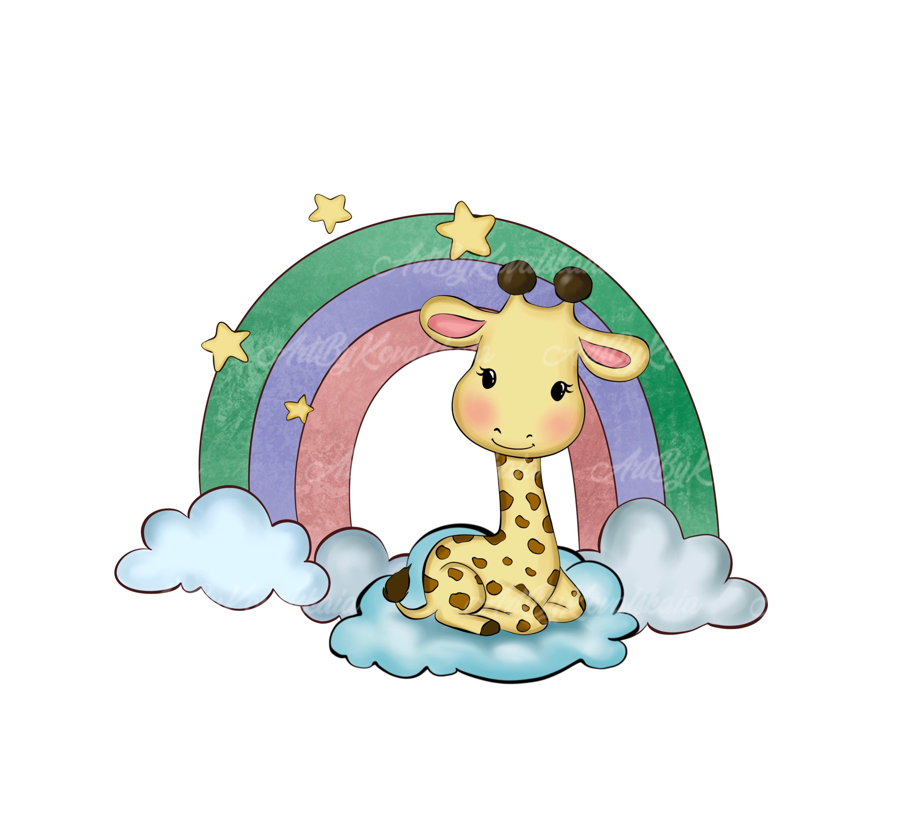 Giraffe Clipart, Cute Giraffe PNG, Baby Shower Clipart, Digital ...