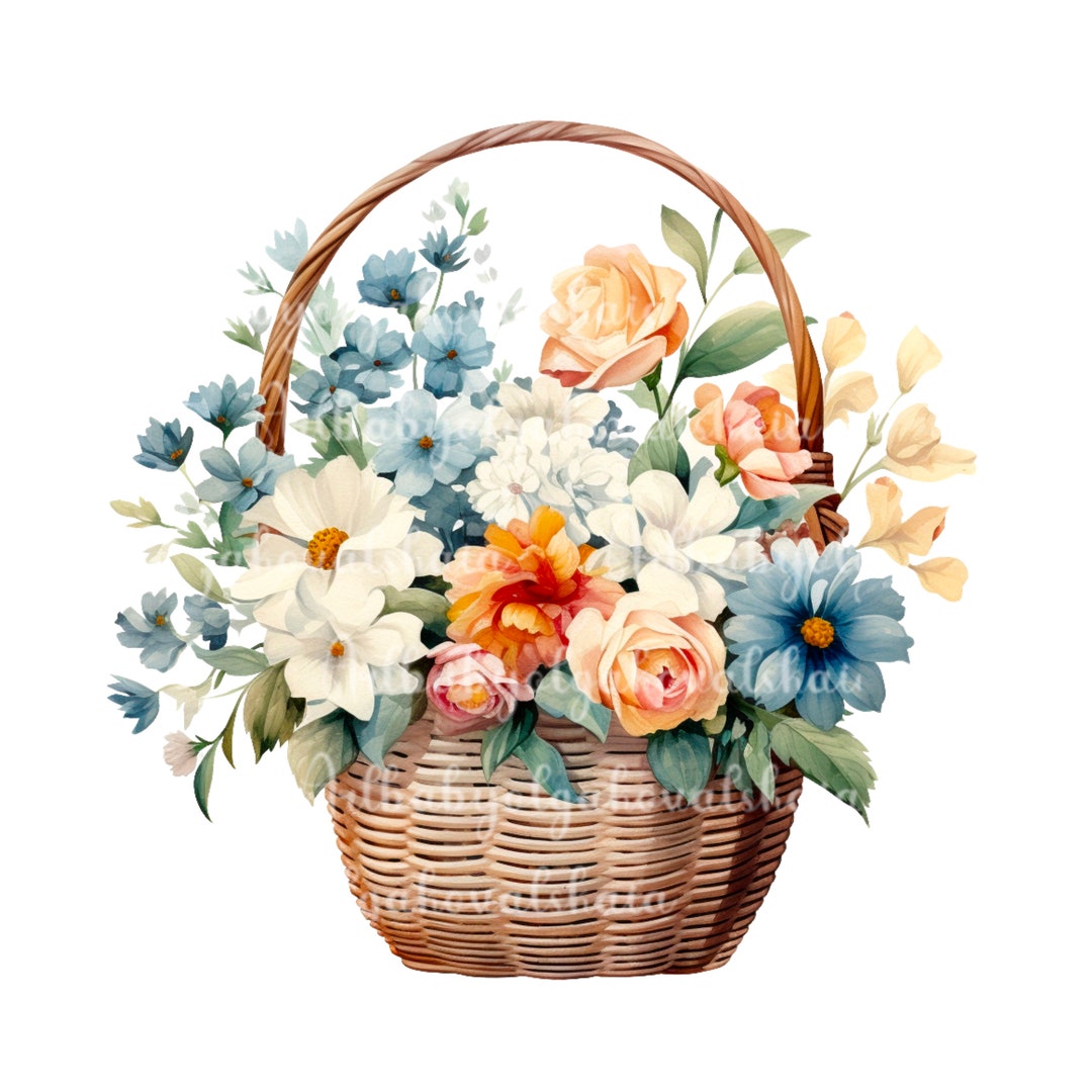 Watercolor Flowers PNG, Floral Clipart, Bouquet, Digital Download - Etsy