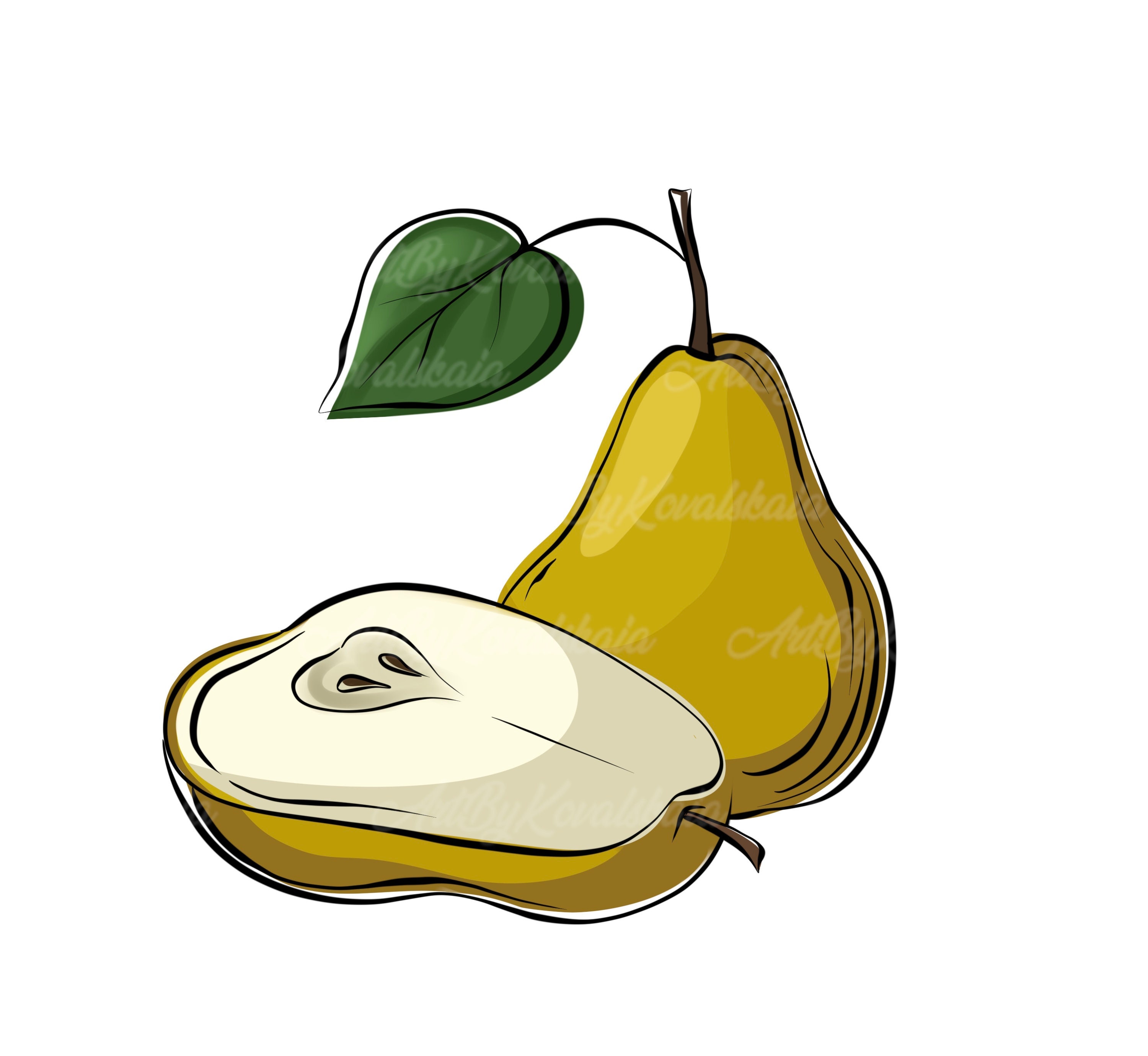 Pear Clipart, Pear PNG, Fruits Clip Art, Digital Download - Etsy