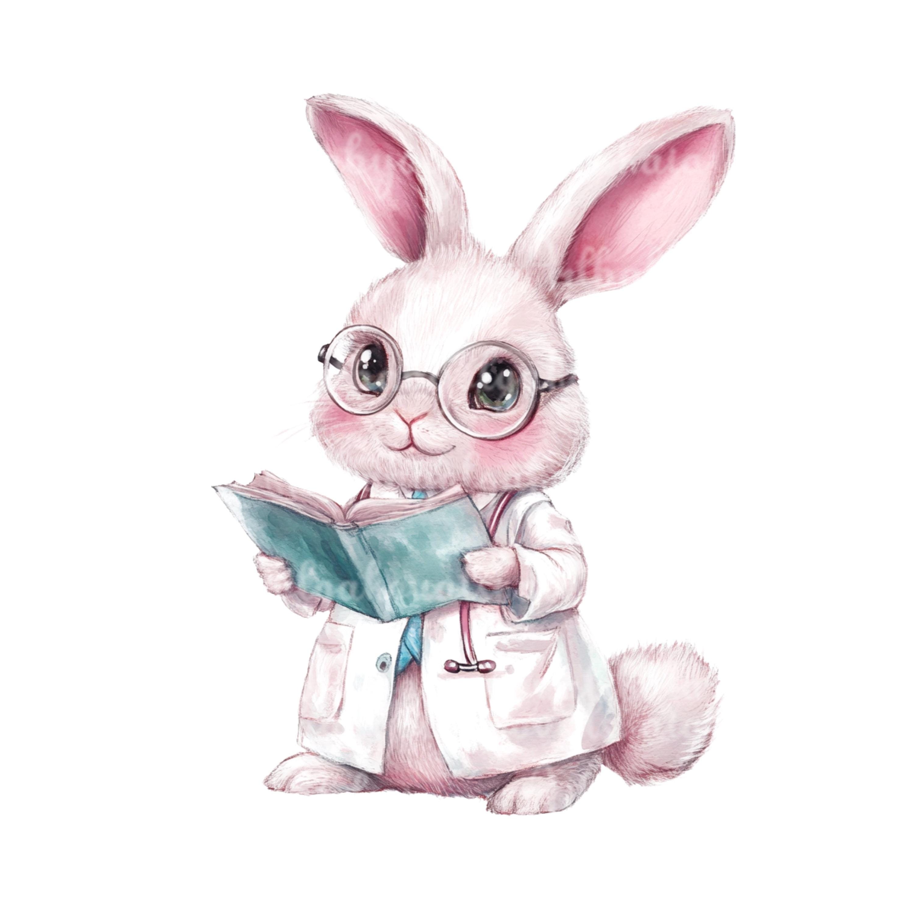 Doctor Bunny PNG, Cute Bunny Clip Art, Rabbit, Digital Download - Etsy