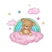 Teddy Bear Clipart, Rainbow, Cute Teddy Bear PNG, Baby Shower Clipart ...