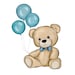 Teddy Bear With Blue Balloons Clipart (digital Download) - Etsy