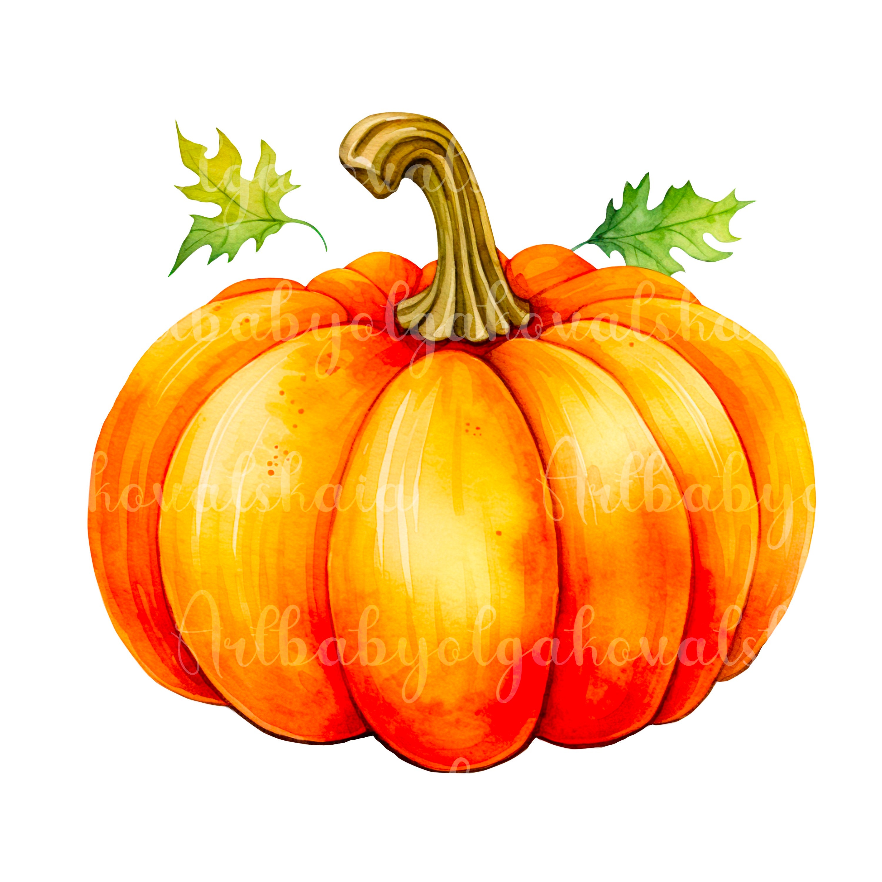 Pumpkin Clipart Watercolor Pumpkin PNG Thanksgiving Clip - Etsy