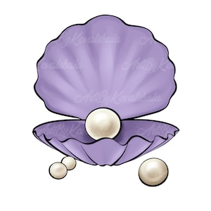 Pearl Clam Clipart, Shell PNG, Digital Download - Etsy