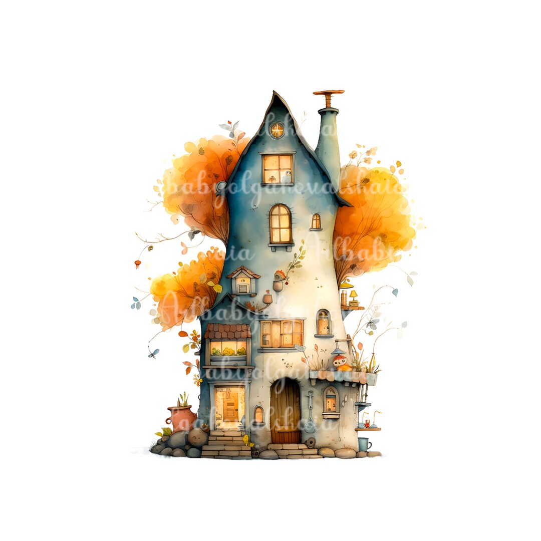 House Clipart PNG, Watercolor Cute Home, DIGITAL DOWNLOAD - Etsy