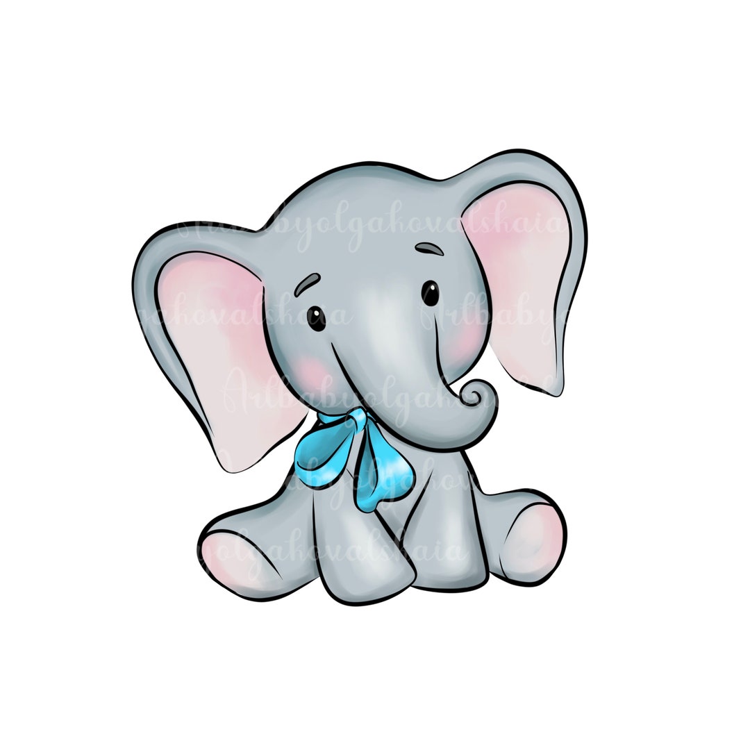 Elephant Clipart PNG, Baby Shower Boy, Digital Download - Etsy