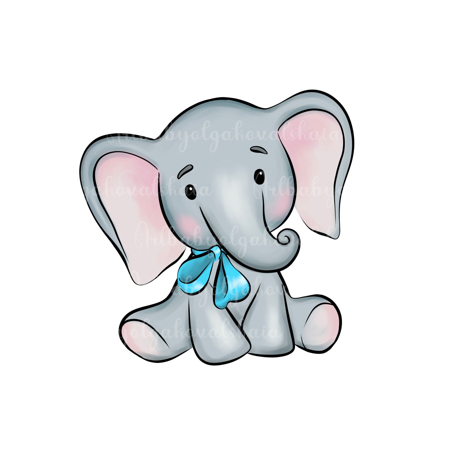 Elephant Clipart PNG Baby Shower Boy Digital Download - Etsy