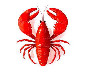 Crab Sublimation Image, Watercolor Crab Image, Lobster Clipart, Cute ...