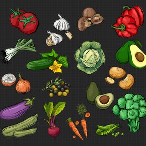 Vegetables Clipart, Veggie Clip Art PNG, Broccoli, Cabbage, Tomato ...