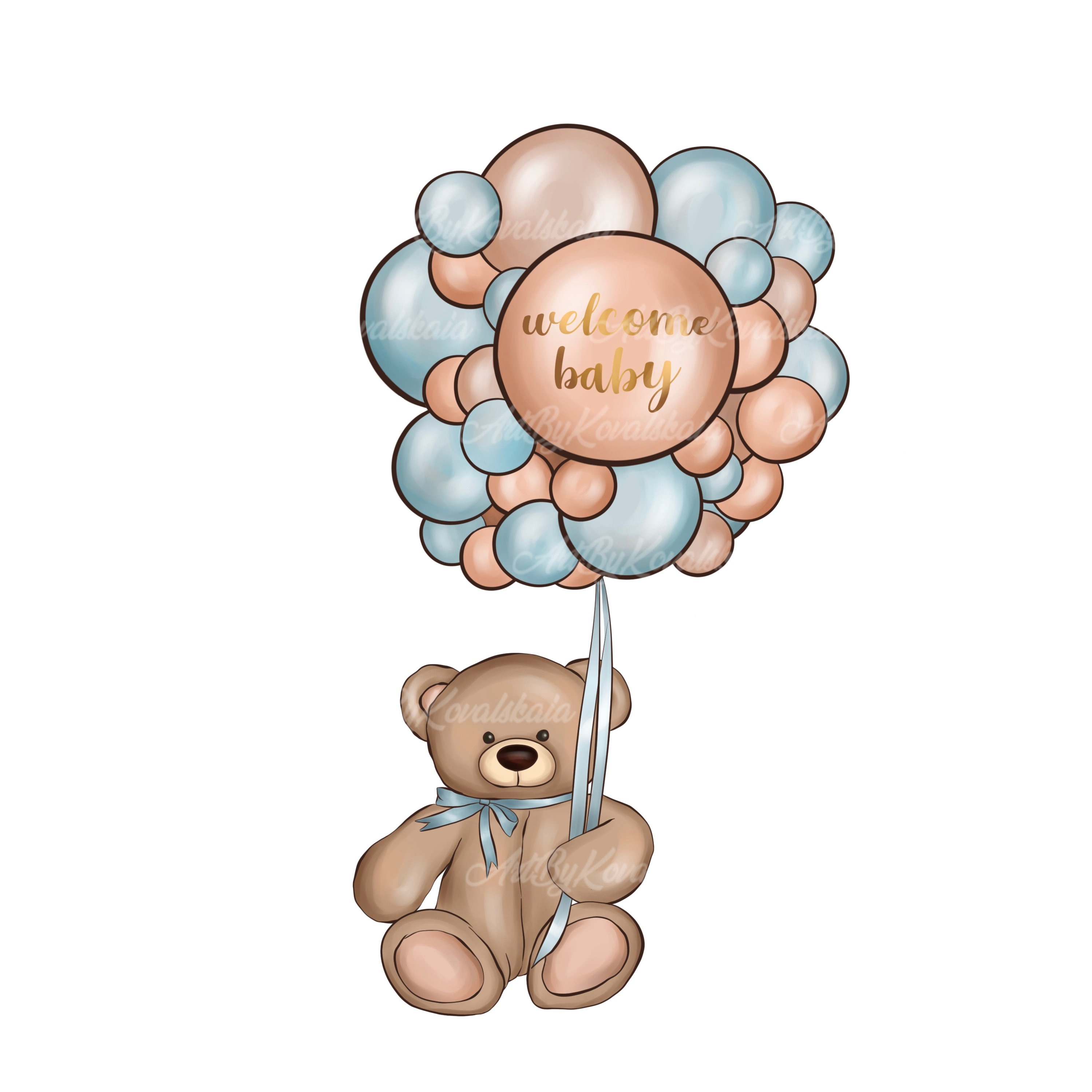 Teddy Bear Clipart, Cute Teddy Bear PNG, Baby Shower Clipart, Digital Download - Etsy