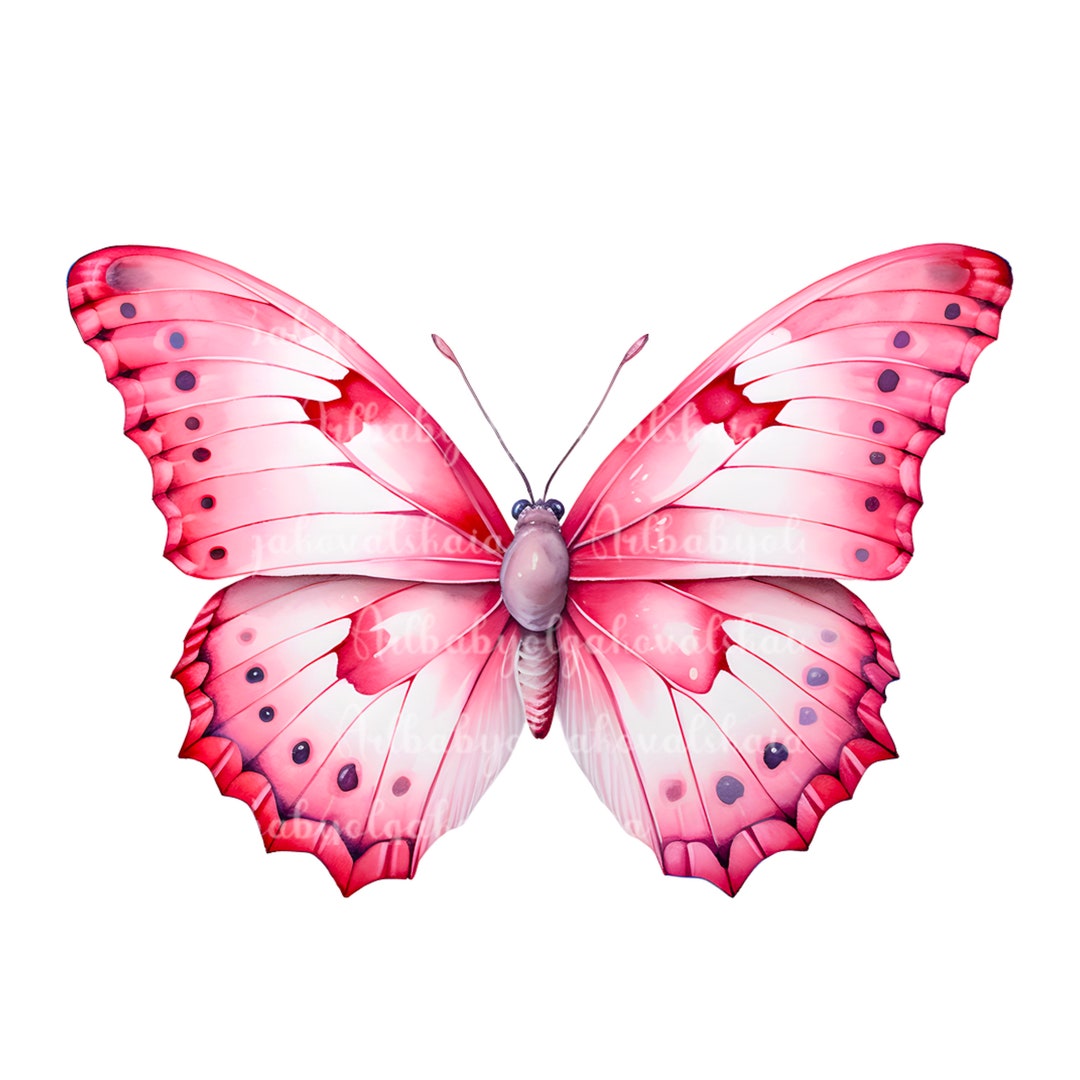 Butterfly Clipart, Watercolor Pink Butterfly PNG, Digital Download - Etsy