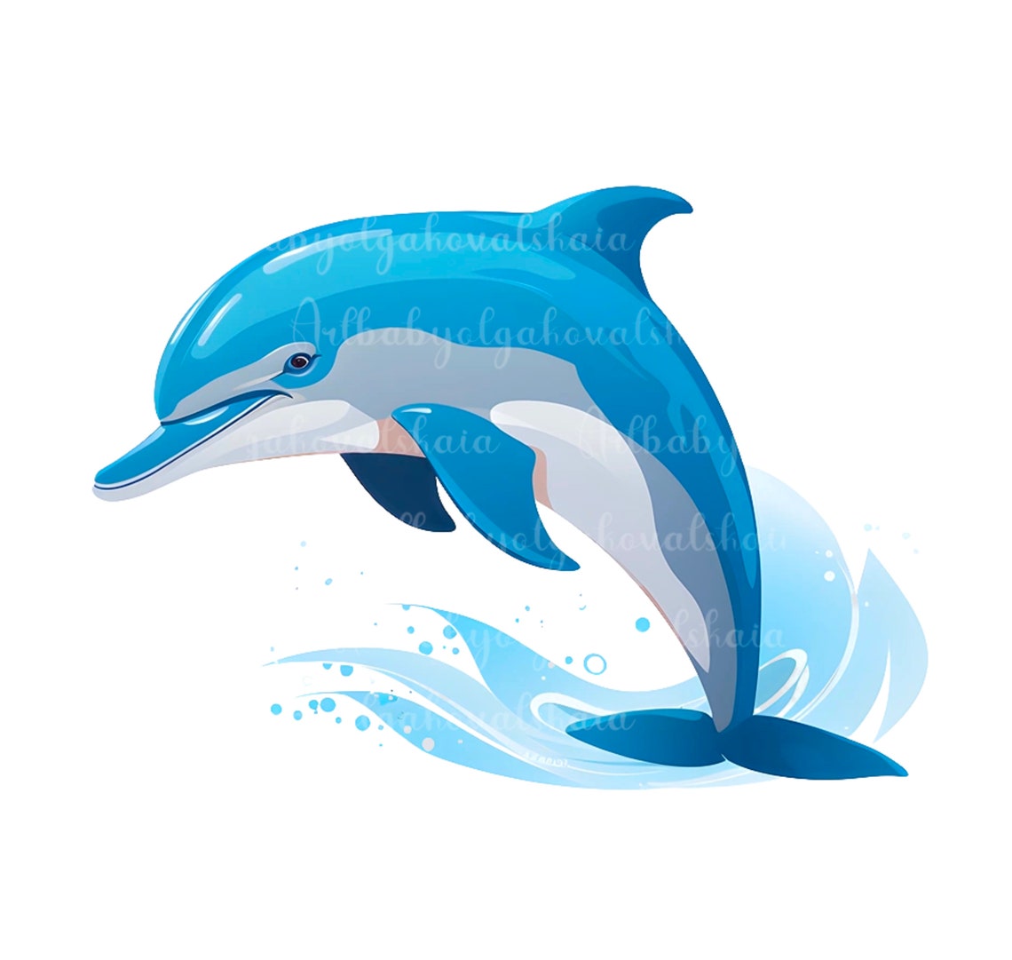 Dolphin PNG Clipart, Digital Download - Etsy
