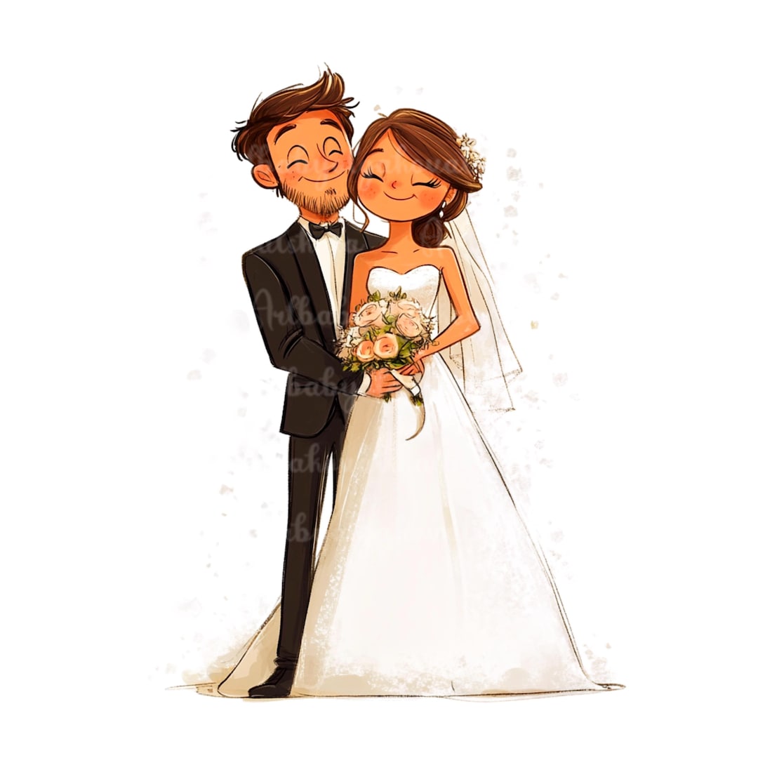 Bride and Groom Clipart, Wedding PNG, Digital Download - Etsy