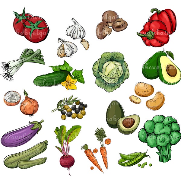 Veggie Clip Art - Etsy