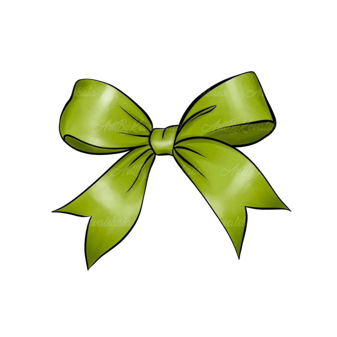 Bow PNG, Green Bow Clipart, Digital Download - Etsy