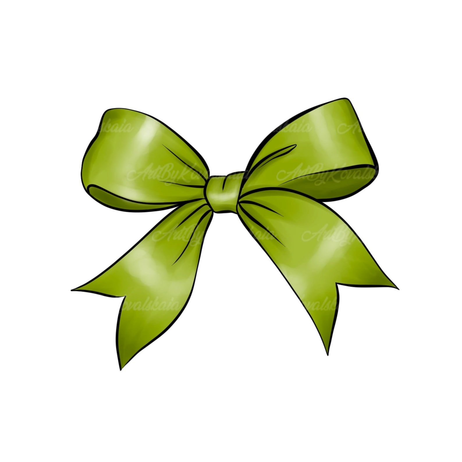 Bow PNG, Green Bow Clipart, Digital Download - Etsy