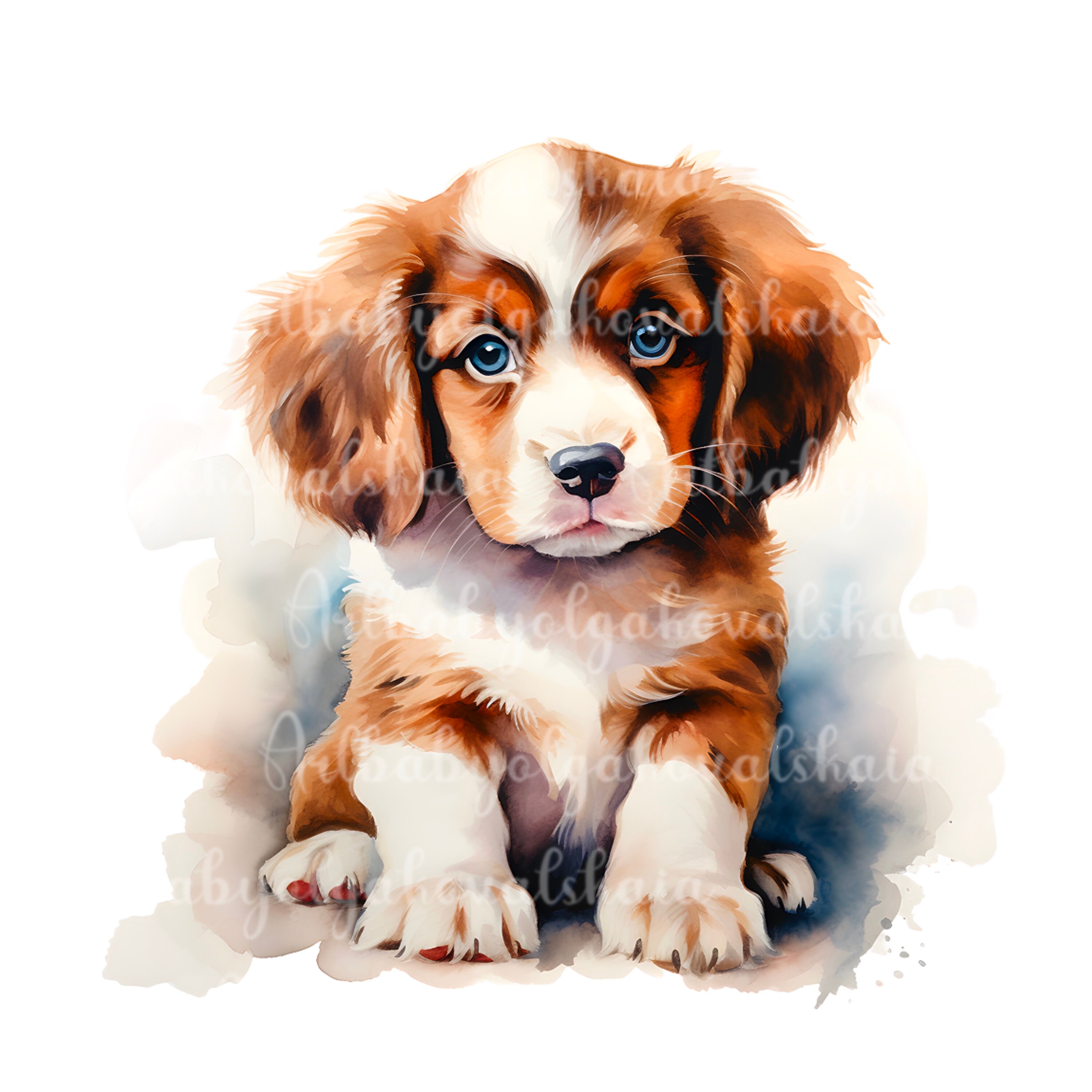 Watercolor Puppy PNG Dog Clip Art DIGITAL DOWNLOAD - Etsy