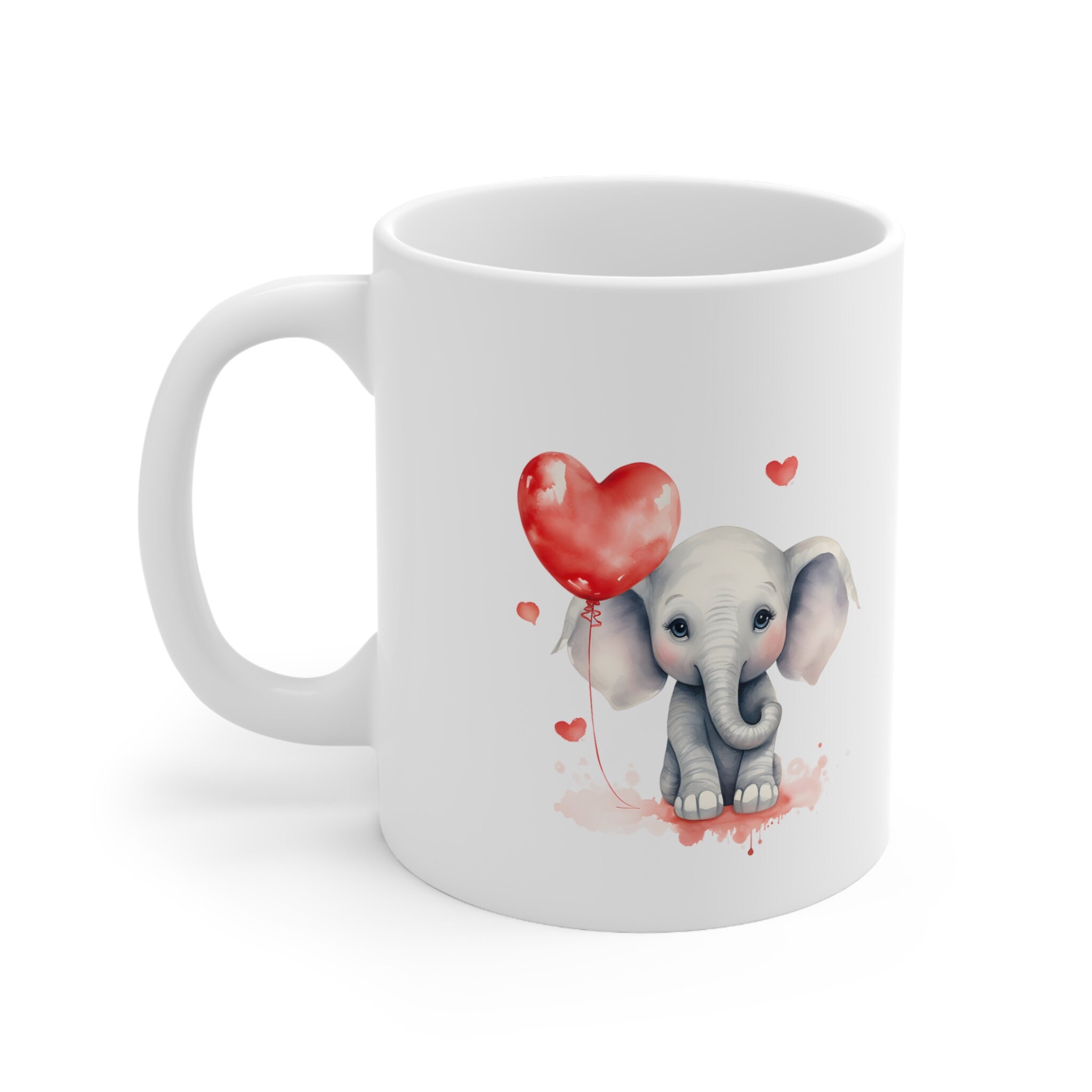 Elephant Clipart, Watercolor Elephant PNG, Valentines Day, DIGITAL ...