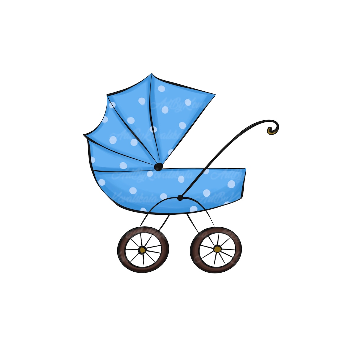 Baby Carriage Clipart, Baby Carriage PNG, Baby Shower Boy, Digital ...