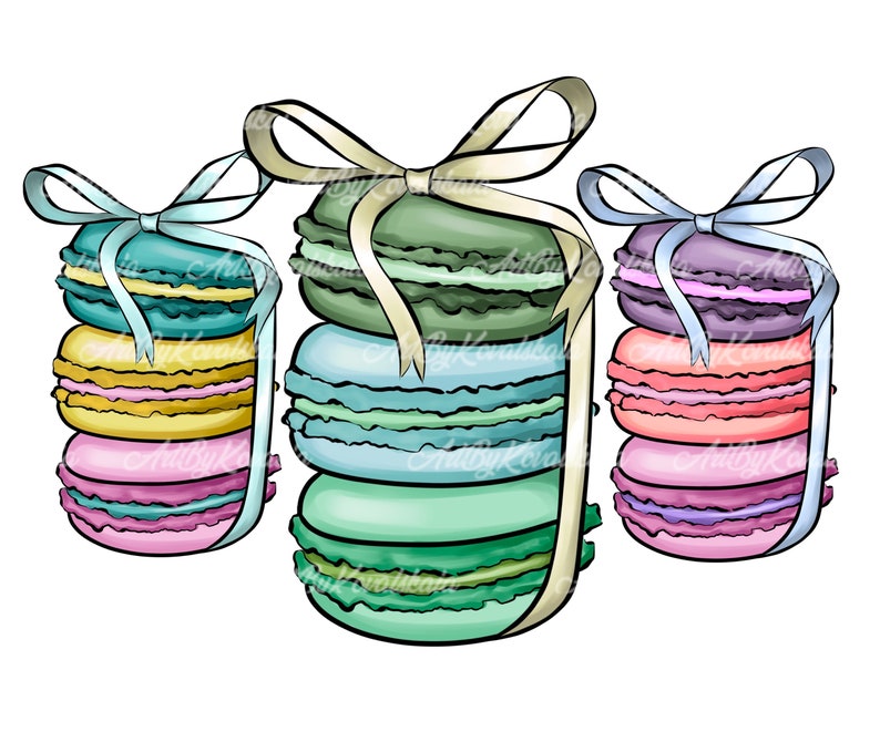 Macarons PNG Macarons Clip Art French Macaroon Clipart - Etsy