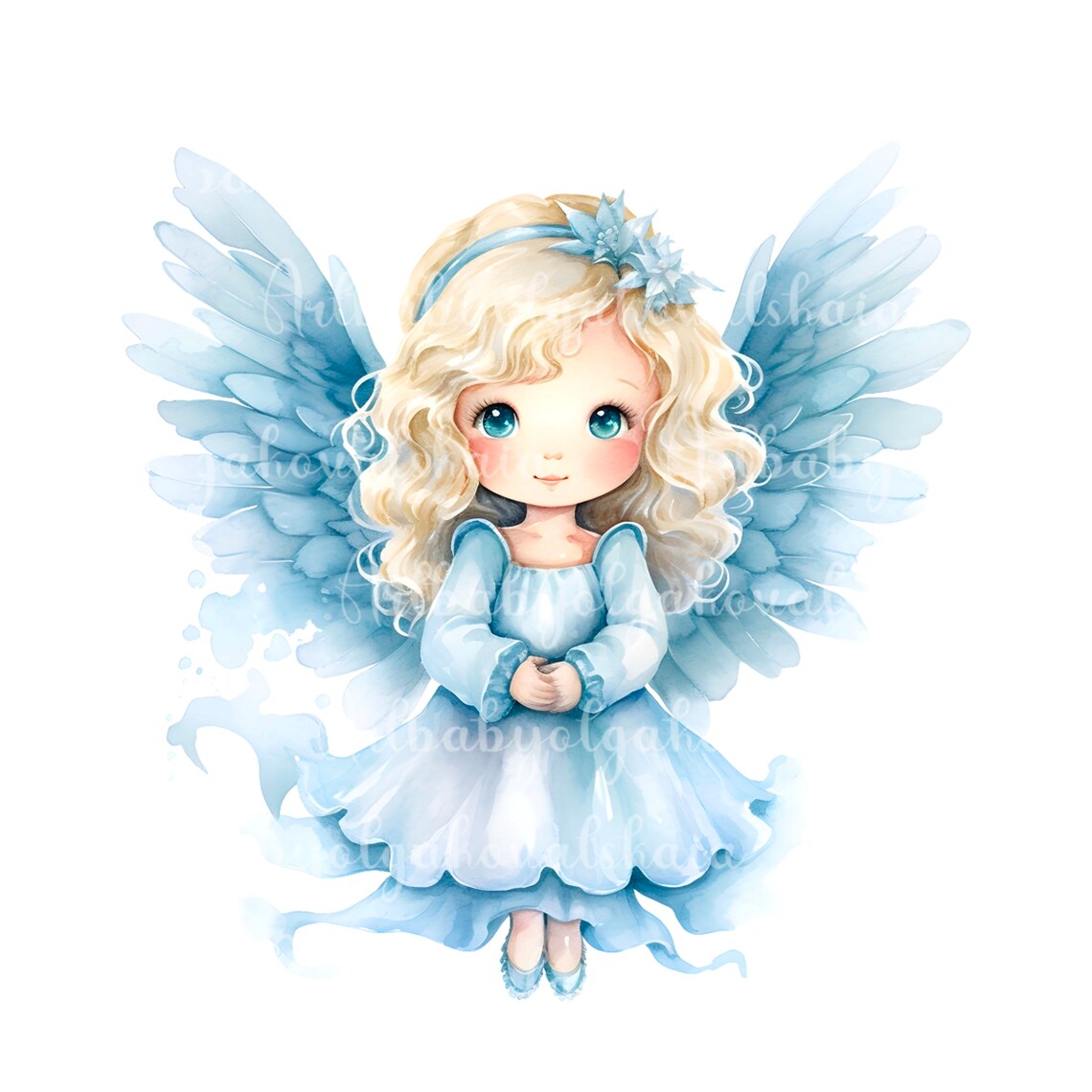 Watercolor Child Angel PNG Angel Girl Clipart Baby Shower - Etsy