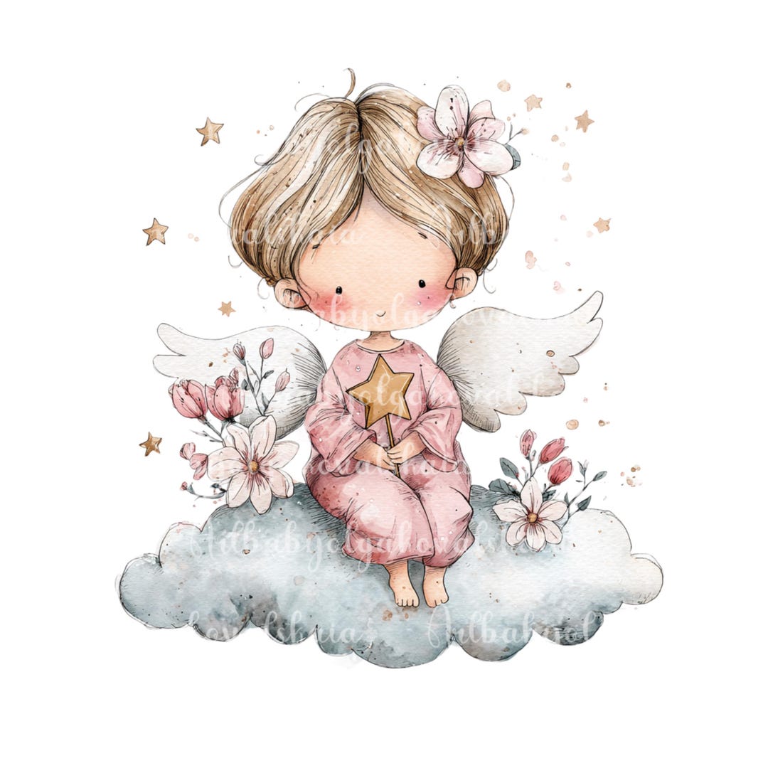 Angel PNG, Watercolor Angel Clipart, Baby Shower, Digital Download - Etsy
