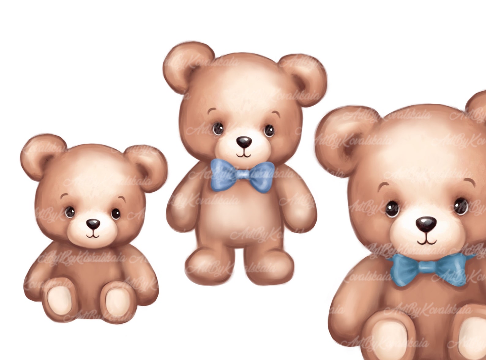 Teddy Bear Clipart, Cute Bear PNG, Baby Shower Boy, Digital Download - Etsy