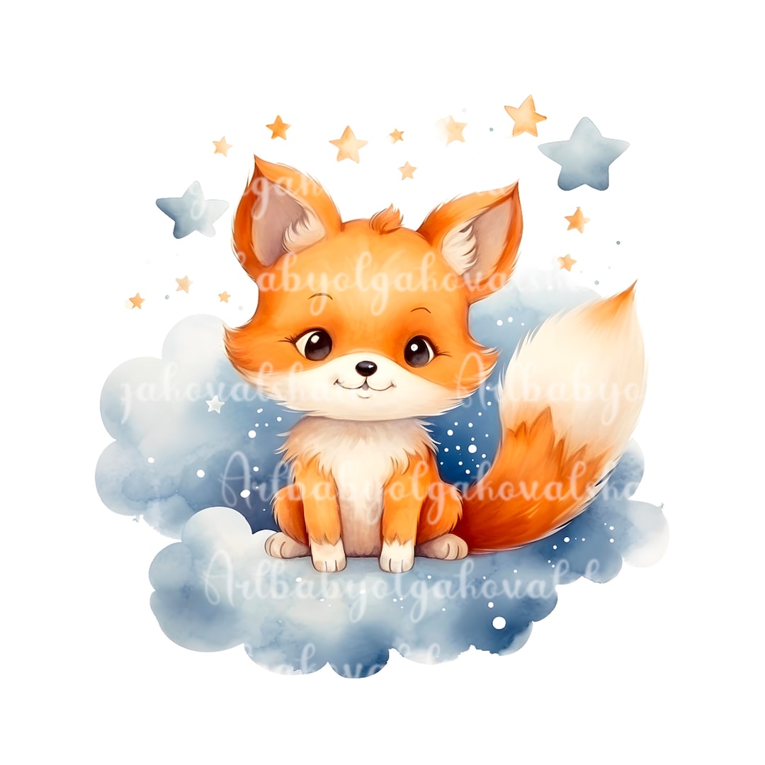 Fox PNG, Clipart, Watercolor Cute Fox, DIGITAL DOWNLOAD - Etsy